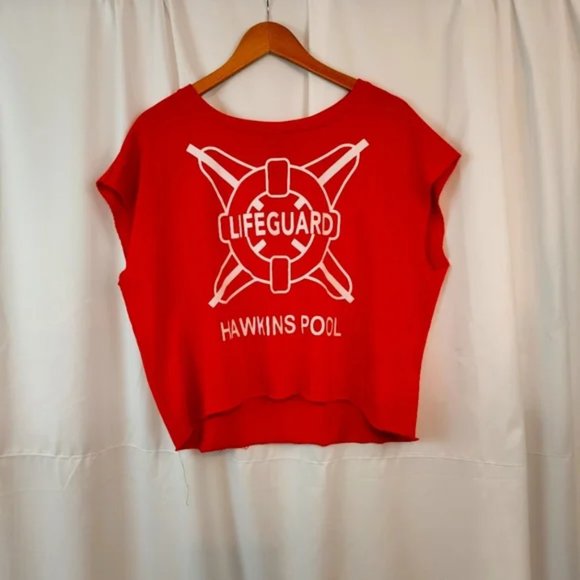 Stranger Things | Tops | Stranger Things Hawkins Pool Lifeguard Cut Off ...